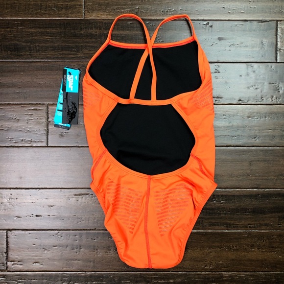 Speedo | Swim | Speedo Hot Orange Hydralign Cross Back Swimsuit | Poshmark